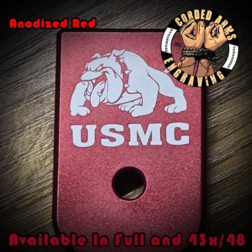 USMC Bulldog Engraved Aluminum Glock Magazine Base Plates
