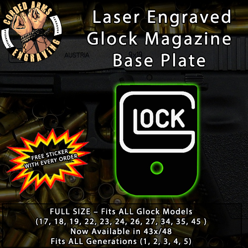 Glock Engraved Aluminum Glock Magazine Base Plates