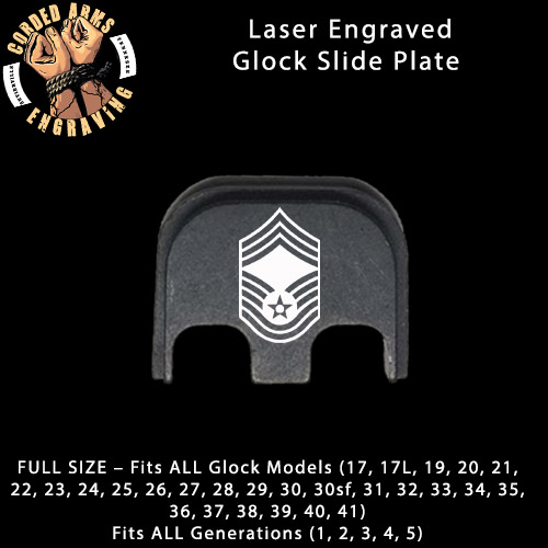 Chief Master Sergeant Laser Engrave Glock Slide Plate