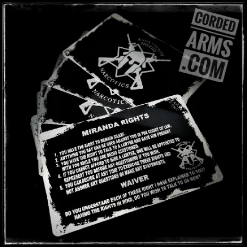 Aluminum Miranda Rights Card Laser Etched Miranda Rights Card , Waiver ...