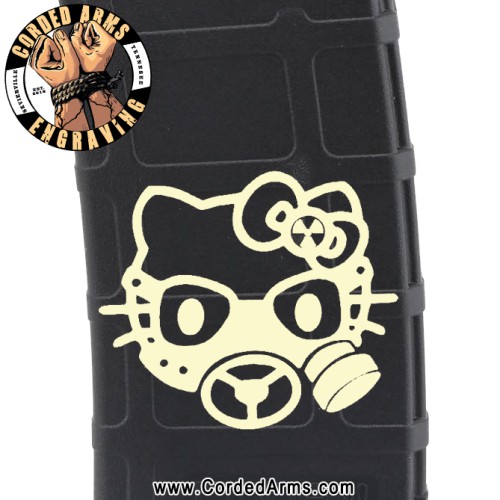 Gas Masked Hello Kitty Laser Pmag Laser Engraved Custom Pmag