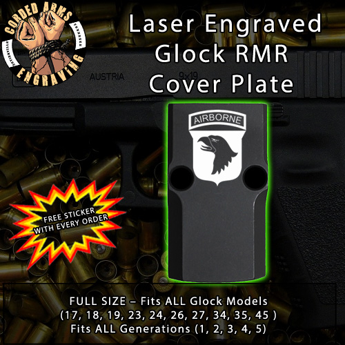 Army Airborne 101st Engraved RMR Cover Plate