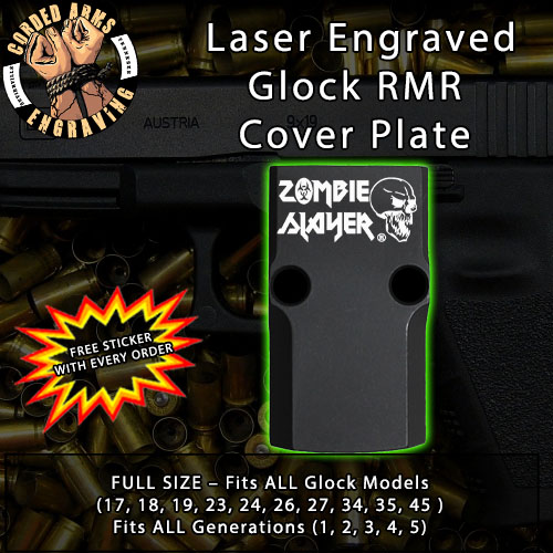 Zombie Slayer Engraved RMR Cover Plate