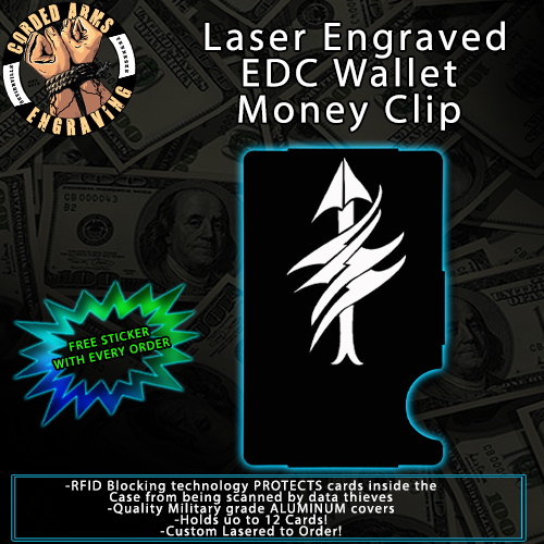 USMC Scout Sniper Laser Engraved EDC Money Clip Credit Card Wallet